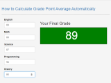 How To Calculate Grade Point Average Automatically In Javascript